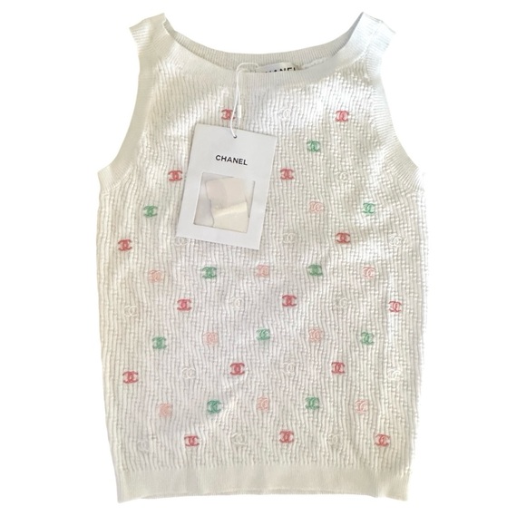 CHANEL | Tops | New Chanel Embroidered Knit Top | Poshmark